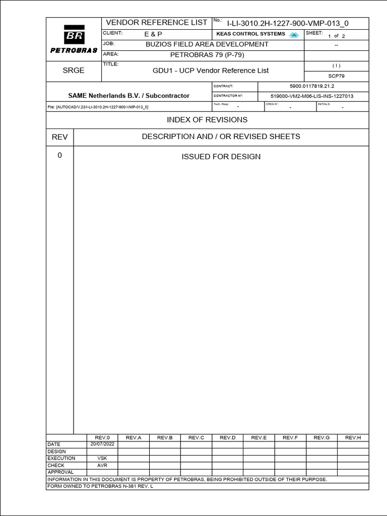 GDU1 - UCP Vendor Reference List REV 0 | PDF