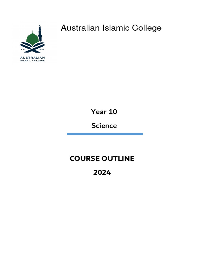 Year 10 Course Outline 2024 Version 1 | PDF | Chemical Bond | Science