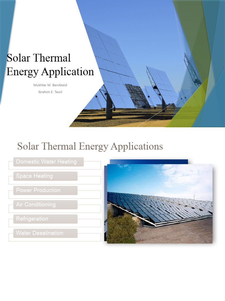 Solar Thermal Energy Applications | PDF | Solar Energy | Power Station