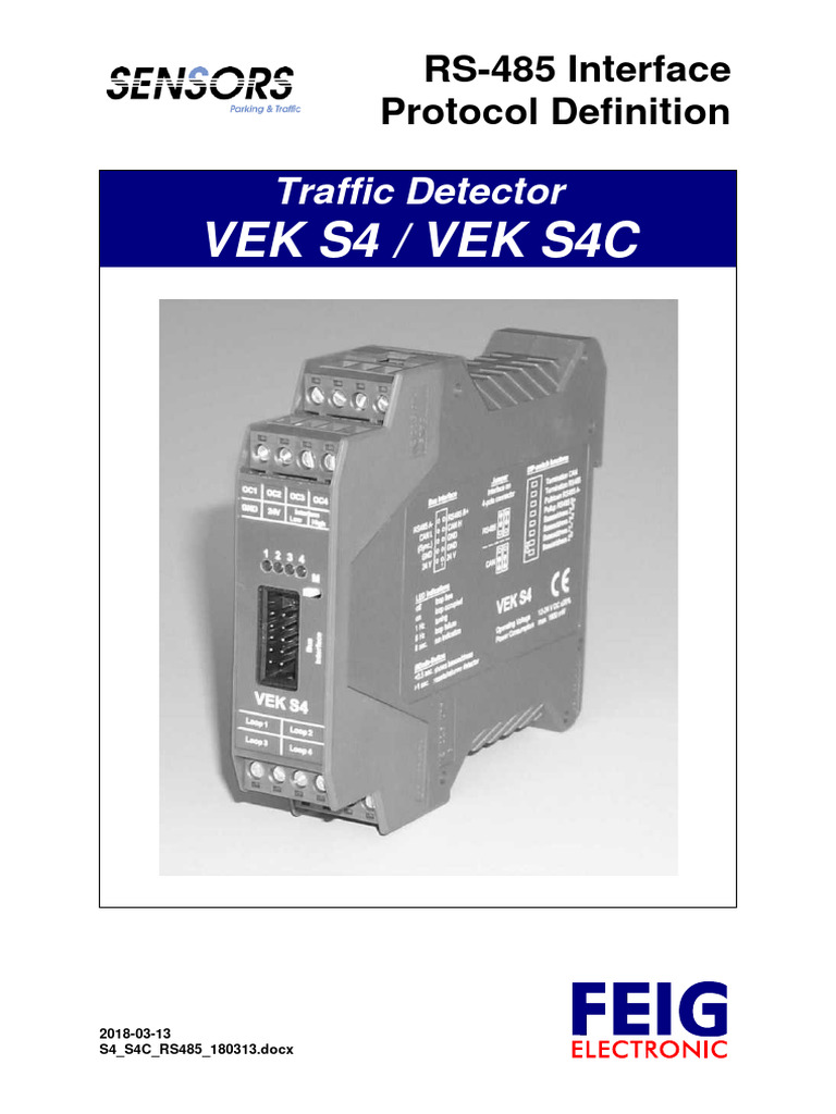 Vek S4 / Vek S4C: Traffic Detector | PDF | Byte | Bit