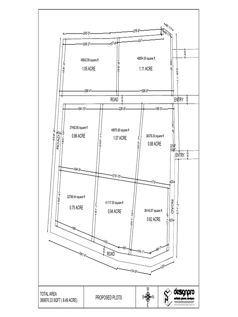 Proposed Plot Dimensions and Areas | PDF