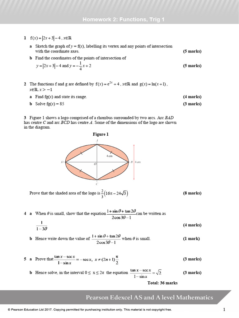 HW2Functions, Trig 1 | PDF | Mathematical Analysis | Theoretical Computer Science