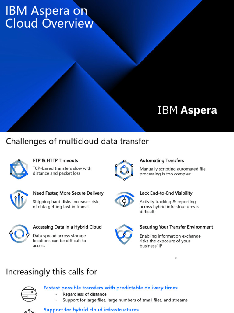 Presentation - IBM Aspera On Cloud Overview | PDF | Cloud Computing | Computer Network