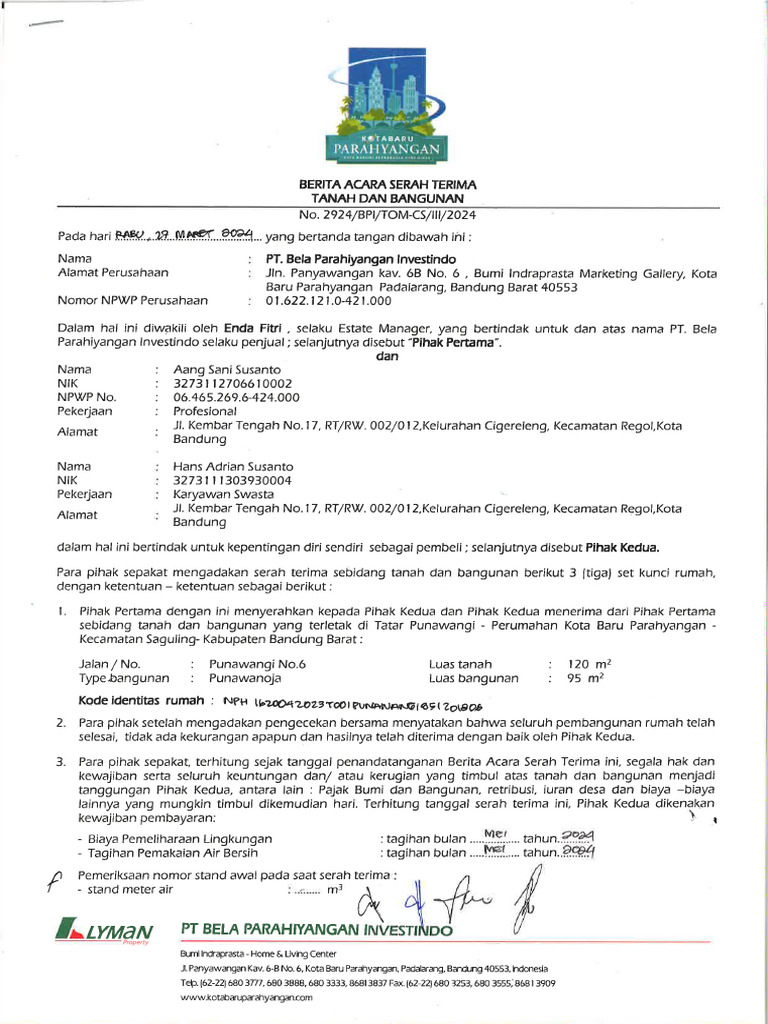 Jl. Punawangi No. 6 - Aang Sani Susanto & Hans Adrian Susanto | PDF