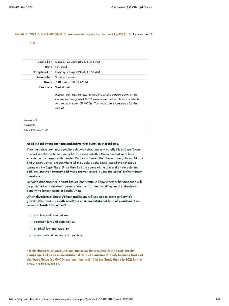ILW 1501 Assessment 2 - Attempt 2 | PDF | Fundamental Rights | Rights