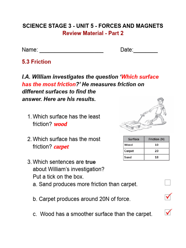 G2 - S3 - Science U5 - Review Material Part 2 (Answer Key) | PDF