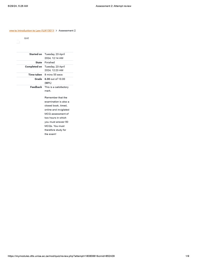 ILW 1501 Assessment 2 - Attempt 1 | PDF | Justice | Crime & Violence