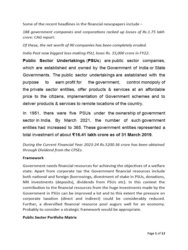 Notes 3 | PDF | State Owned Enterprise | Taxes