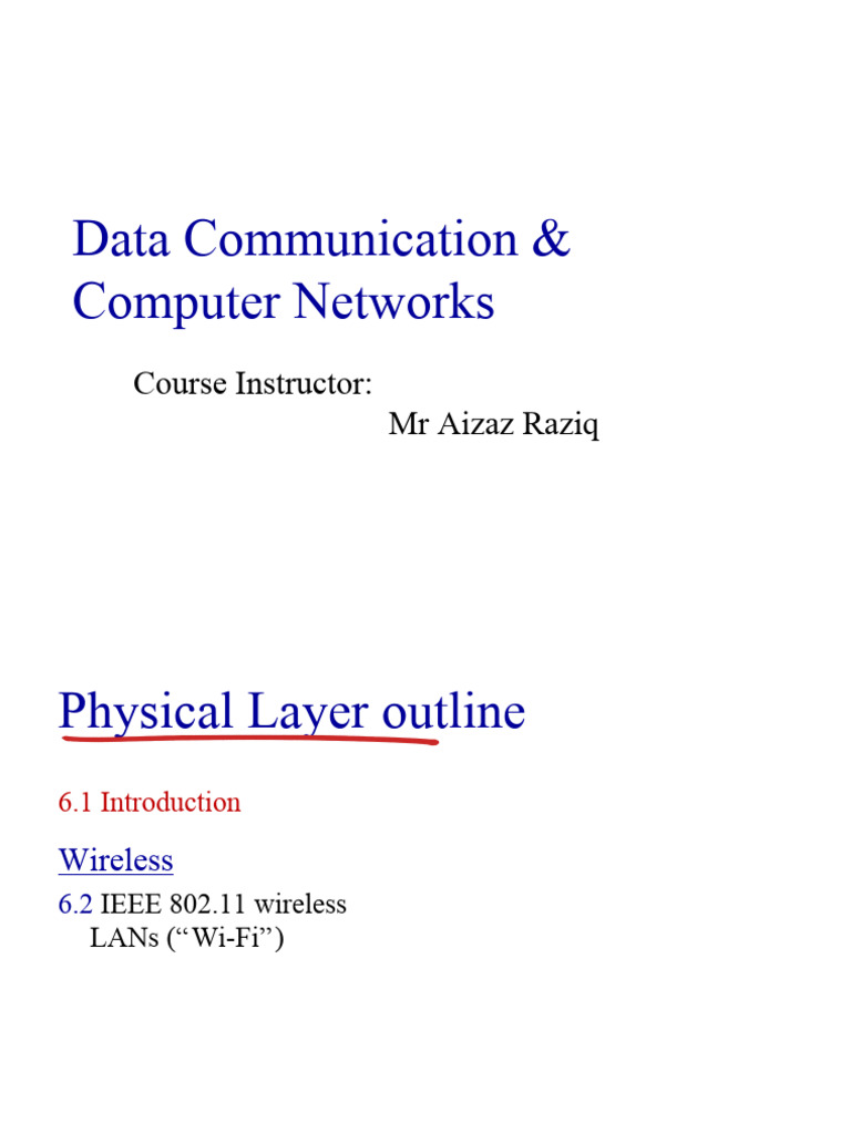DCCN Lecture 23 Physical Layer | PDF | Computer Network | Wireless Lan