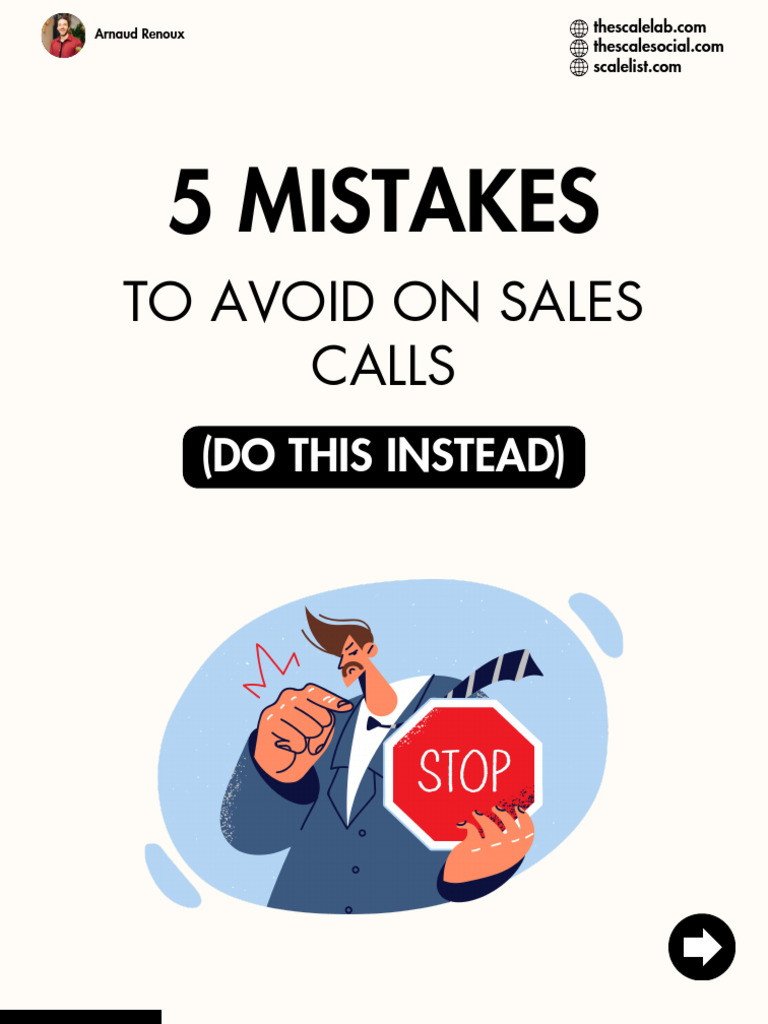 5 Mistakes To Avoid On Sales Calls Do This Instead Pdf Sales