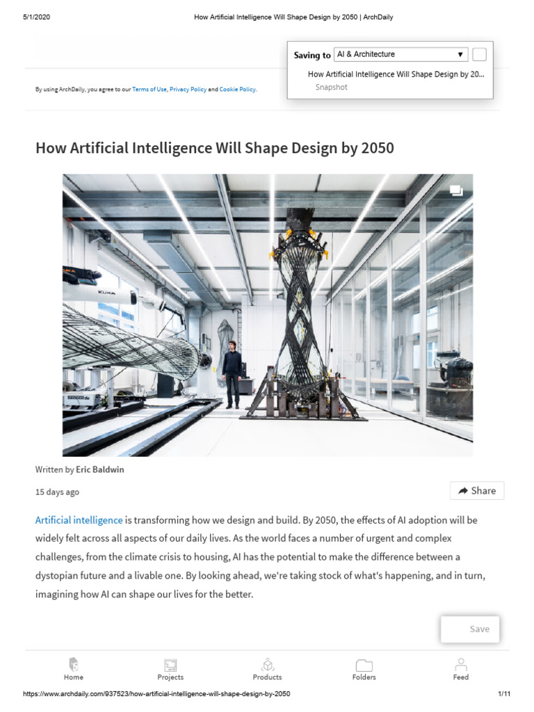 How Artificial Intelligence Will Shape Design by 2050 - ArchDaily | PDF ...