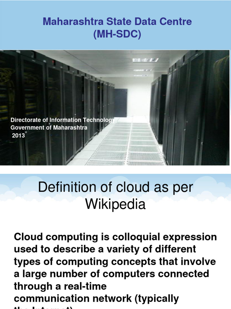 Use of Cloud Computing in Maharashtra State Data Centre SDC | PDF | Cloud Computing | Software ...
