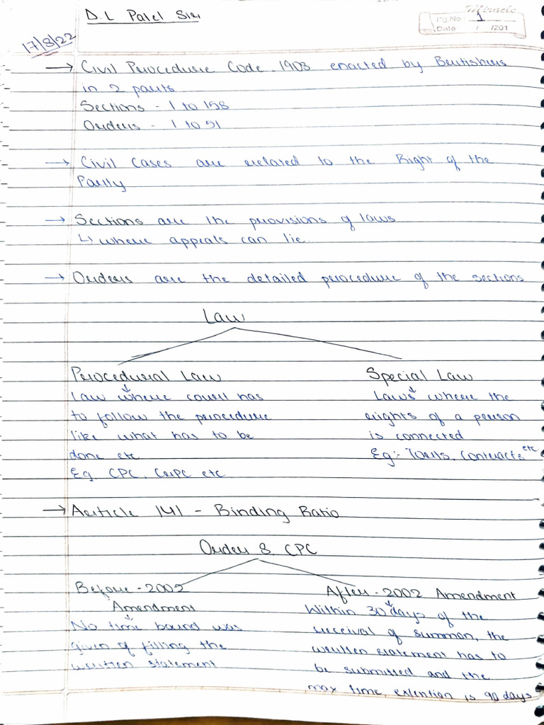 D.L Sir (CPC) Notes | PDF