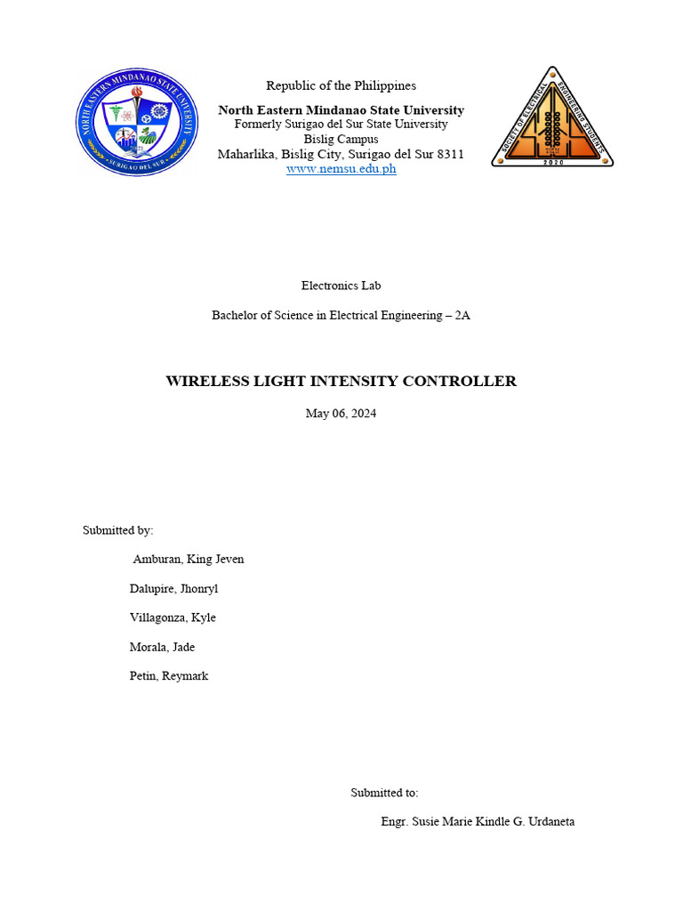 Wireless Light Intensity Controller | PDF | Arduino | Lighting