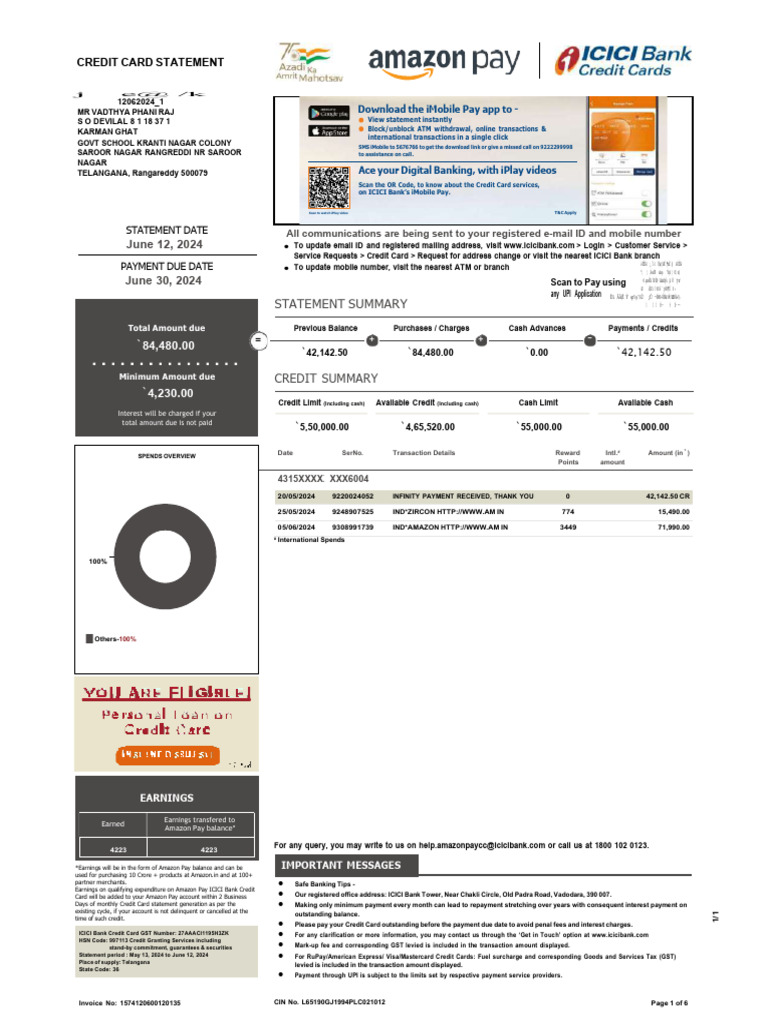 STATEMENT Compressed Compressed | Download Free PDF | Credit Card | Financial Technology