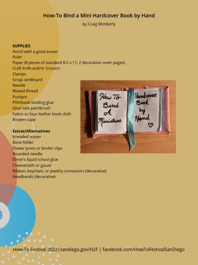 Craig Wimberly How-To Bind A Mini Hardcover Book by Hand Instructions | PDF | Bookbinding | Books