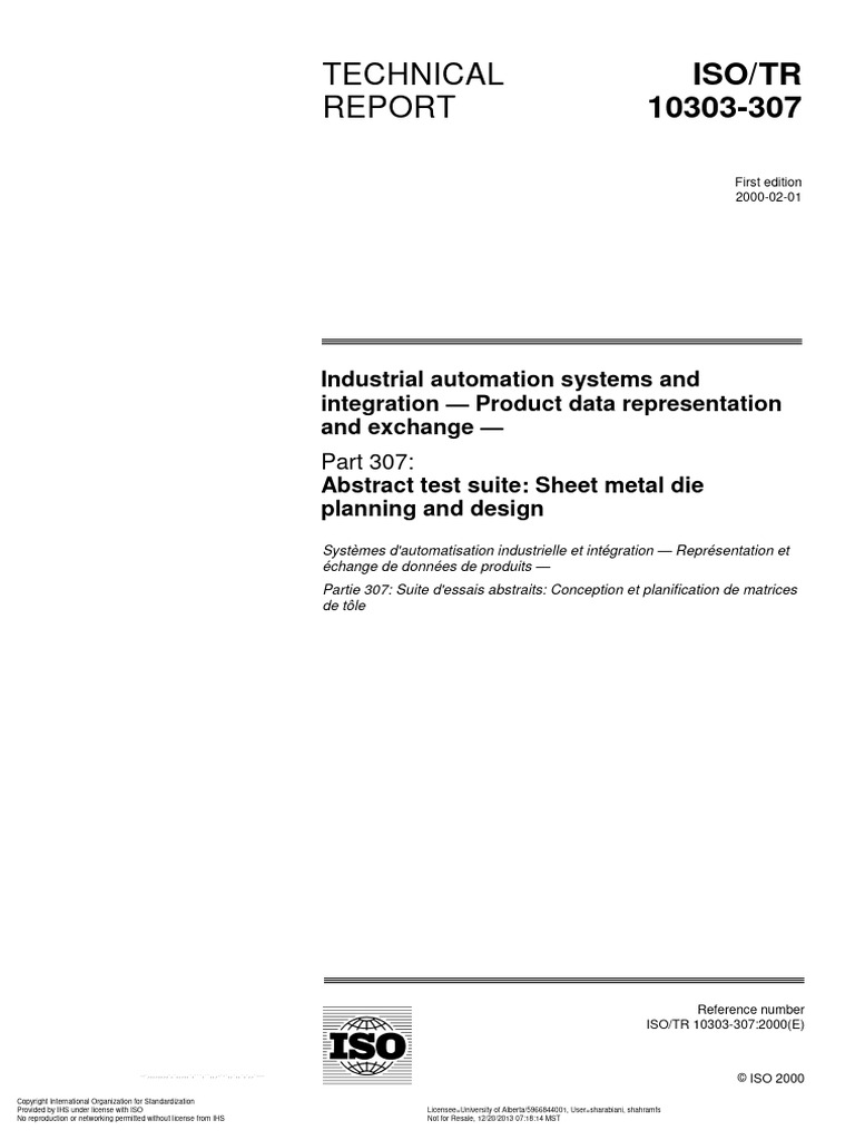 Iso TR 10303-307-2000 | PDF | International Organization For ...