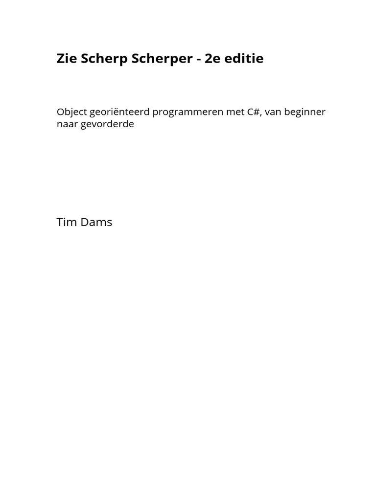 Zie Scherp Scherper | PDF