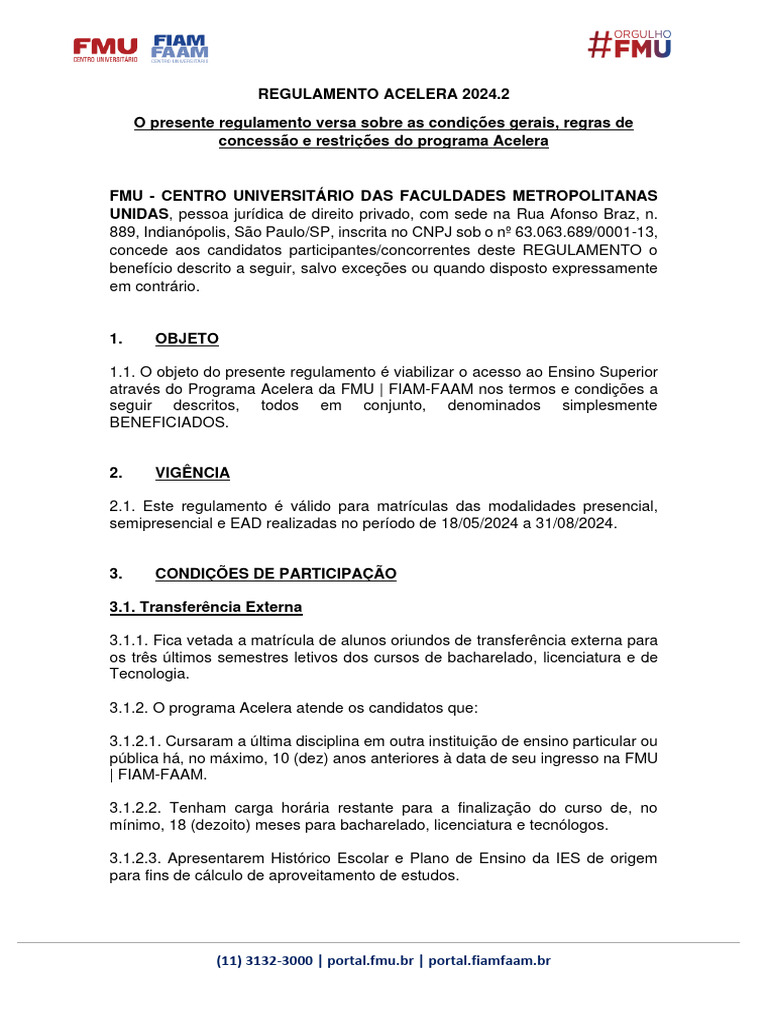 Regulamento do Programa Acelera 2024.2 | PDF | Diploma de bacharel ...