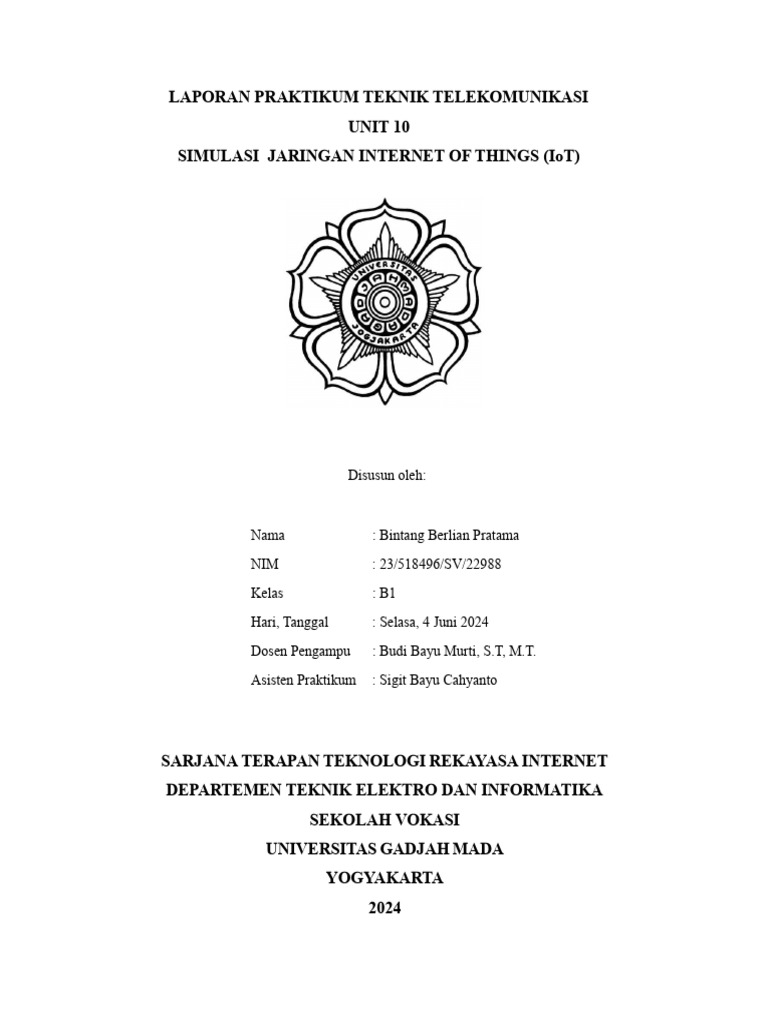 Bintang Berlian Pratama - Unit 10 - Simulasi IoT | PDF