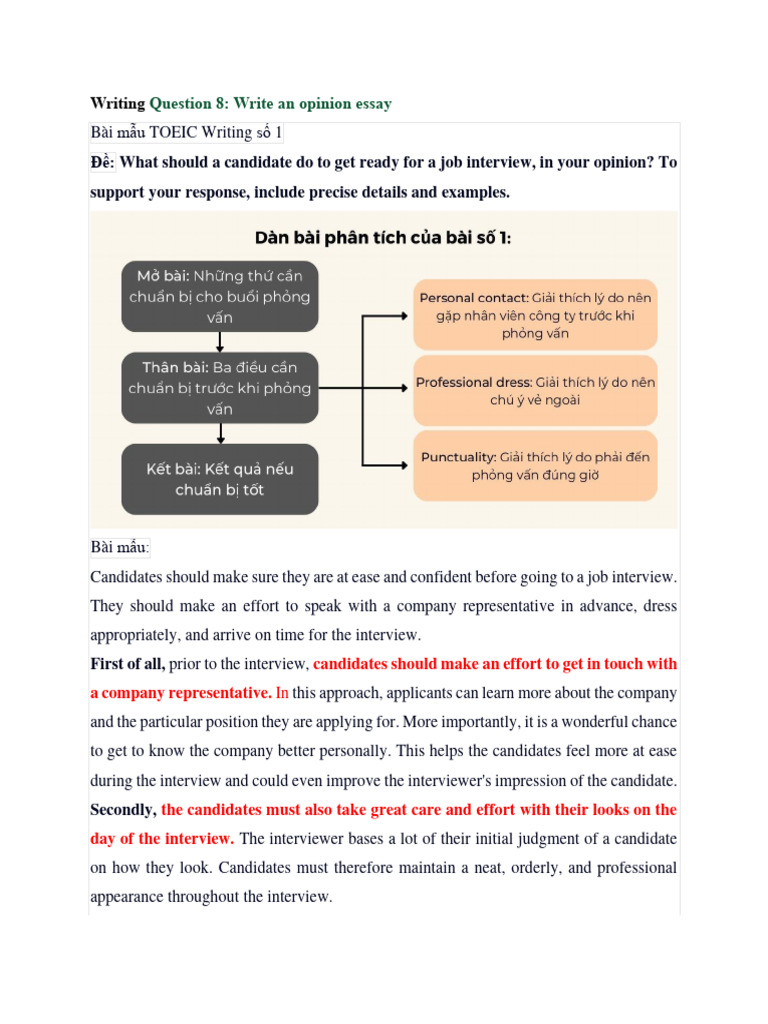 Writing Question 8 MH | PDF | Employment | Job Interview