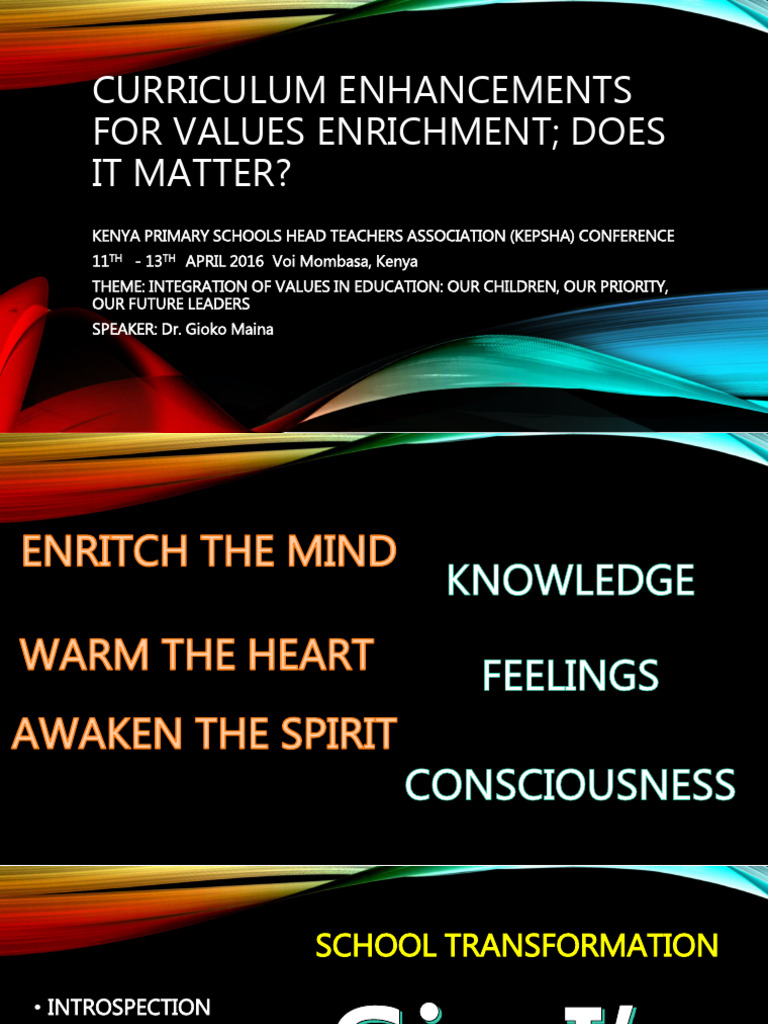 Curriculum Enhancements For Values Enrichment Does It Matter? | PDF ...