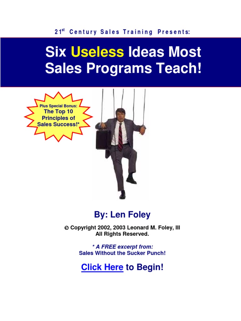 6 Useless Ideas Most Sales Programs Teach | PDF | Career & Growth