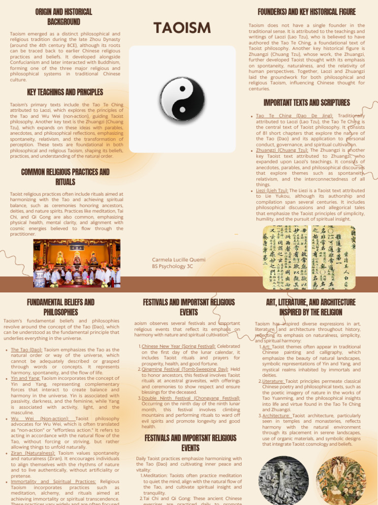Brochure Making Activity TAOISM | PDF | Tao | Laozi