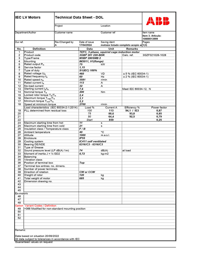 Item 3 Code 3GBP 281 220-BDK | PDF | Electrical Engineering | Electricity