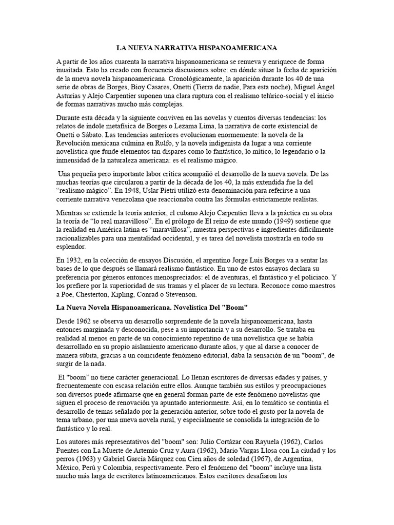 NUEVA NARRATIVA HISPANOAMERICANA-chaarles Chaplin | PDF