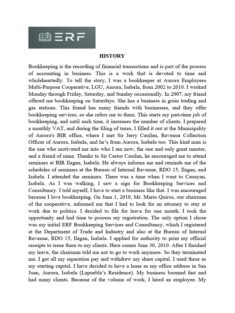 Erf History | PDF | Taxes | Bookkeeping