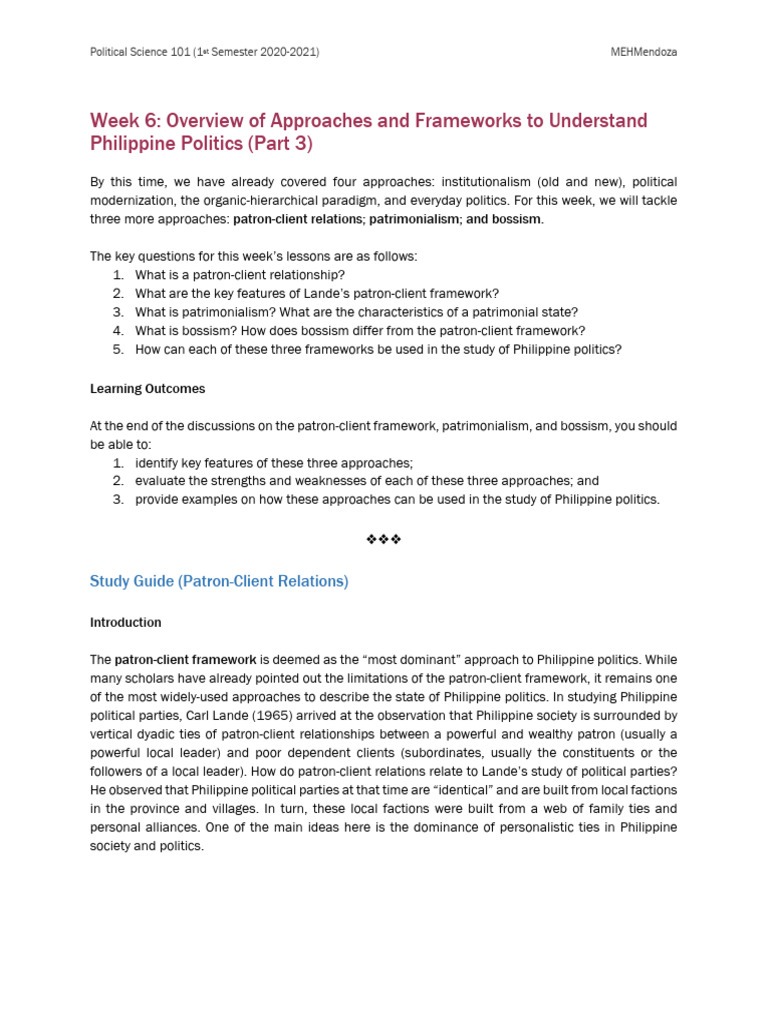 Week 6 Study Guide (Revised) | PDF | Oligarchy | Liberal Arts Education