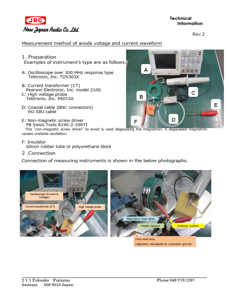 Technical Information Measurement Method of Anode Voltage and Current Rev - 2 | PDF ...