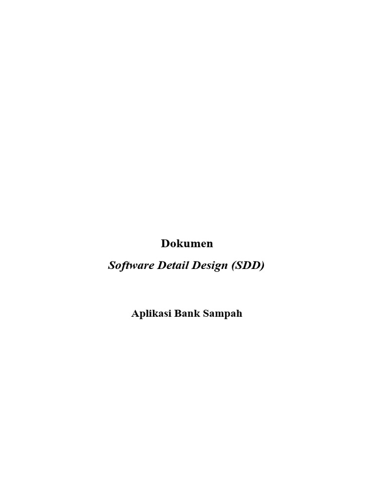 SDD - Bank Sampah | PDF