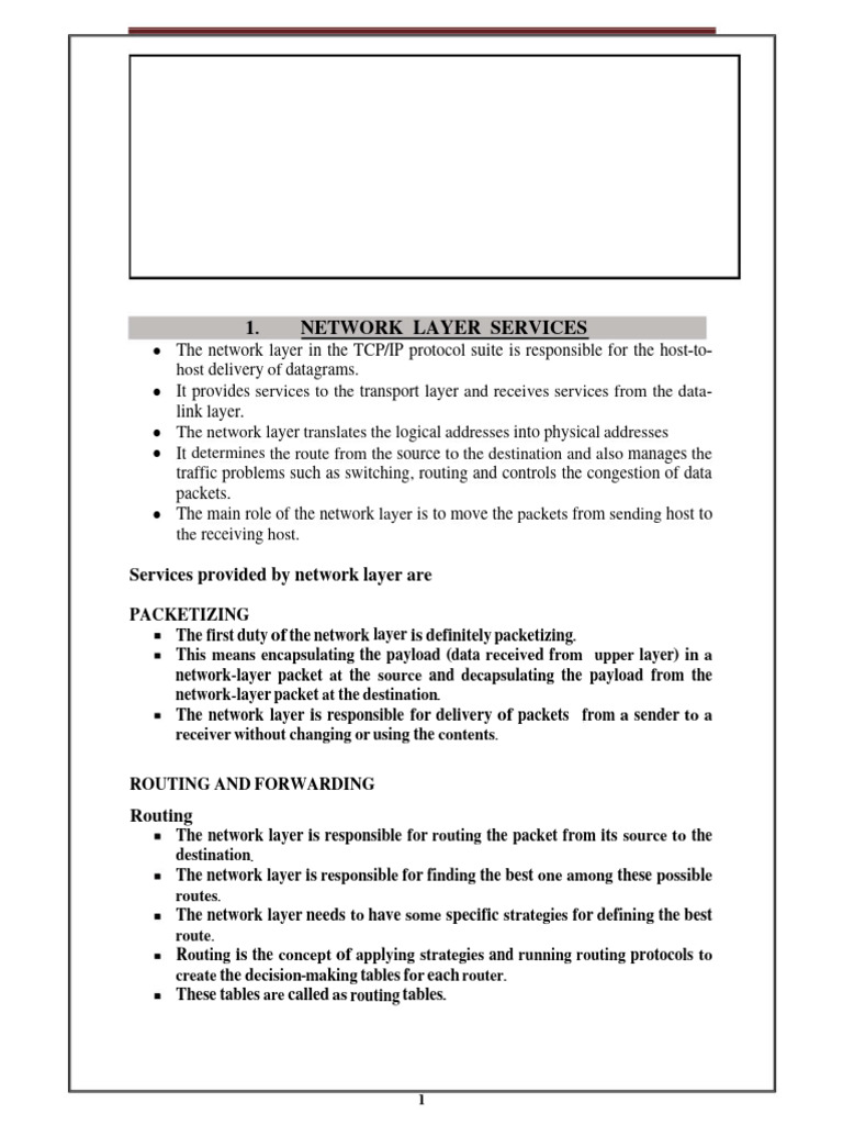 Network Layer Service & IP4 Addressing | PDF | Internet Protocols | Network Congestion