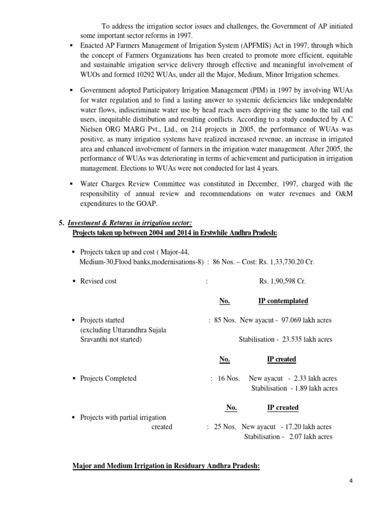 White Paper On Irrigation Department-Pages-4 | PDF | Economies | Hydrology