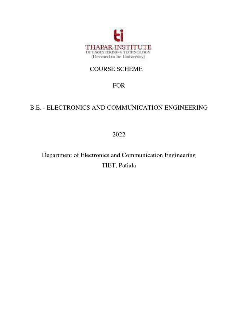 UG - ECE 2022 Scheme&Syllabus | PDF | Integral | Logic Gate