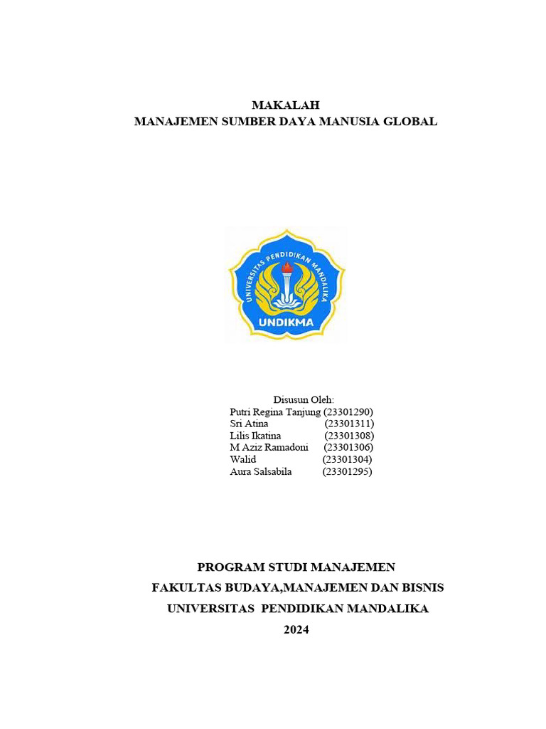 Makalah Manajemen Sumber Daya Manusia Global Kelompok 8 | PDF