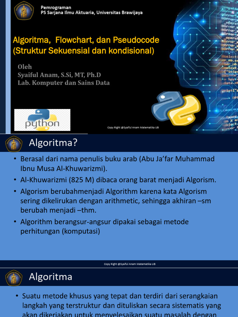 BAB 2a Algoritma, Flowchart, Dan Pseudocode (Struktur Sekuensial Dan Kondisional) | PDF
