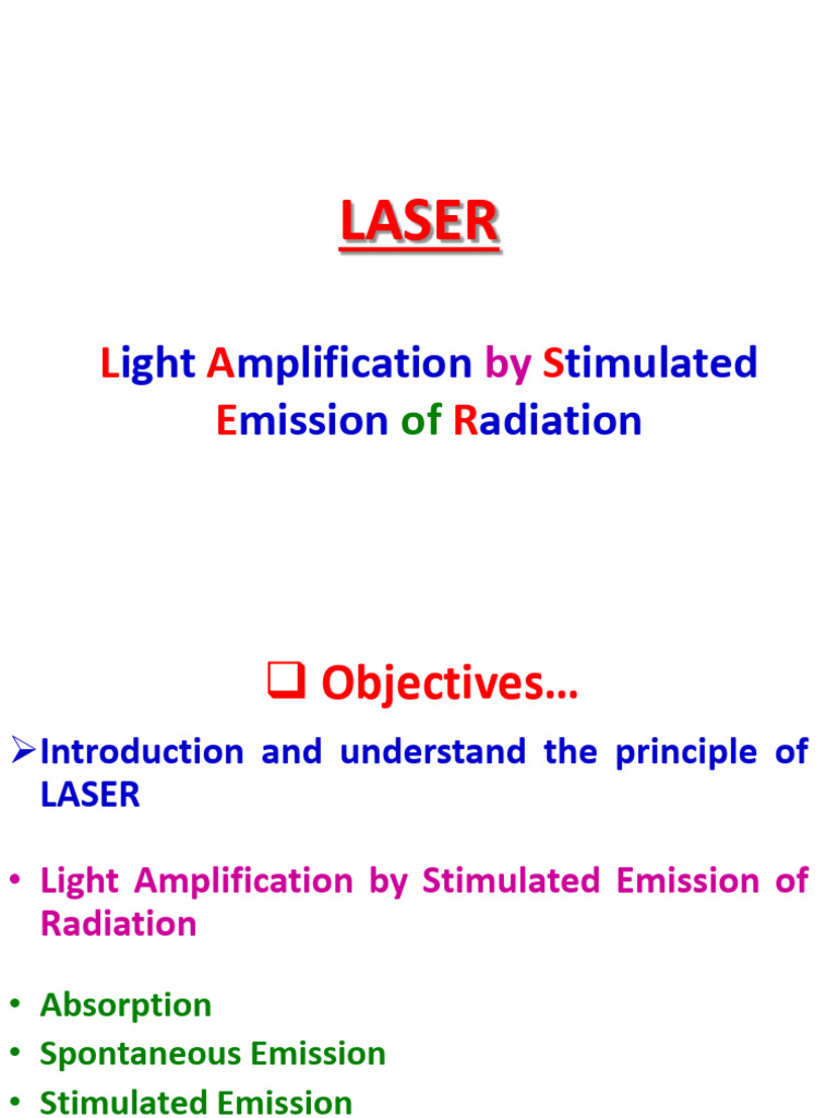 Laser PDF | PDF | Laser | Emission Spectrum