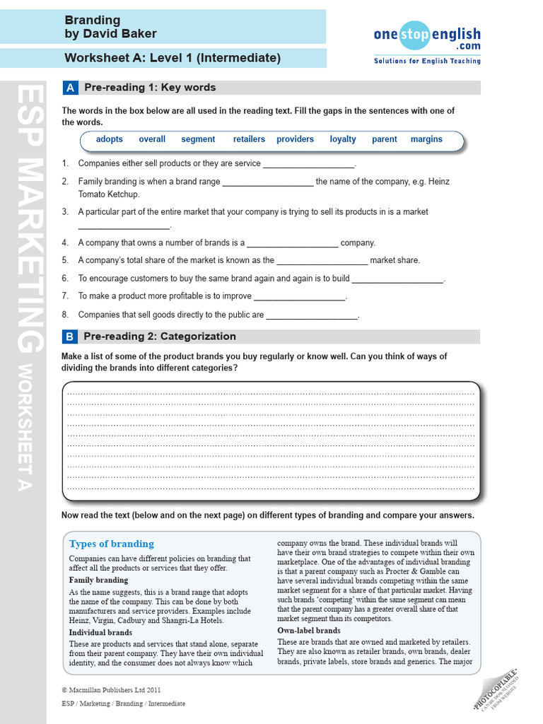 Branding Worksheet | PDF | Brand | Private Label