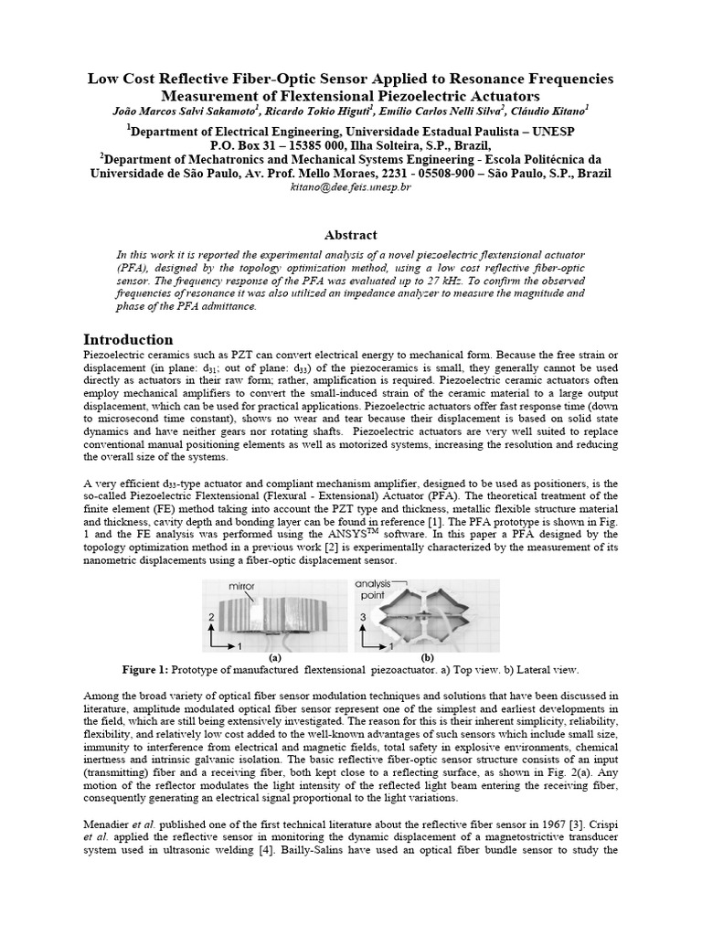 2007 - XXX ENFC 2007 - Low Cost Reflective Fiber-Optic Sensor Applied To Resonance Frequencies ...