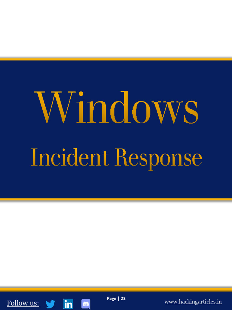 Windows Incident Response Cheat Sheet | PDF | Windows Registry | Command Line Interface