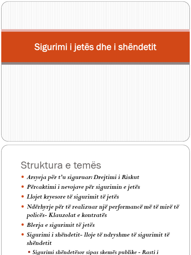Sigurimi I Jetes Dhe Shendetit - 2024 | PDF