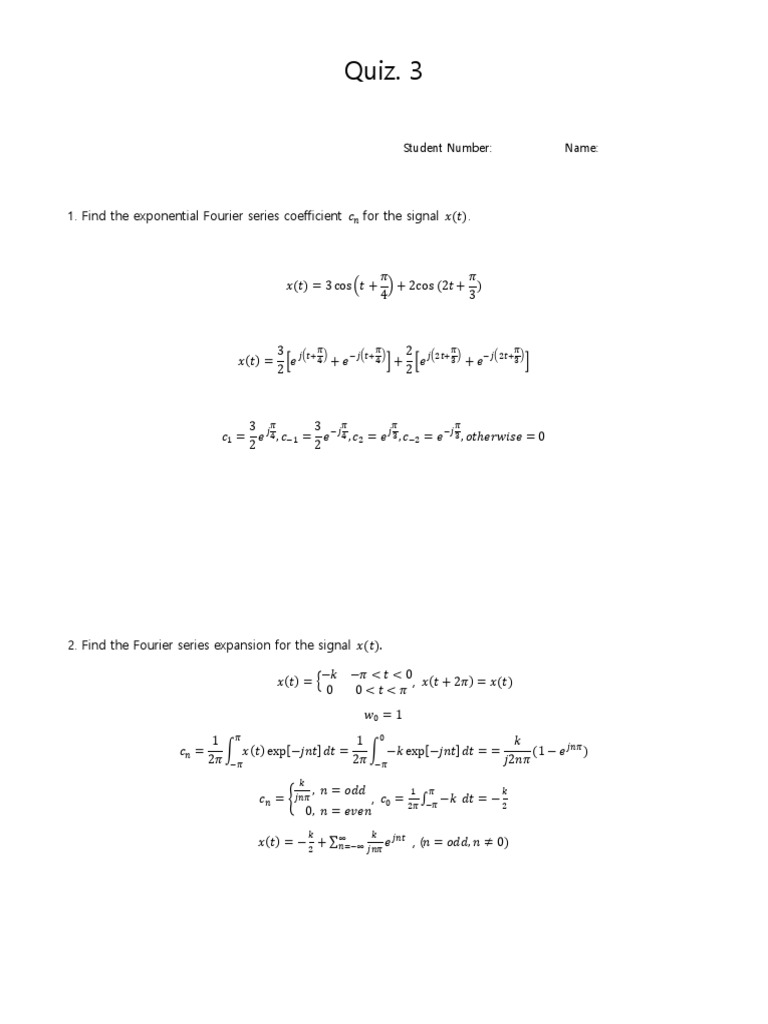 (Quiz3) Solution | PDF | Mathematical Analysis | Applied Mathematics