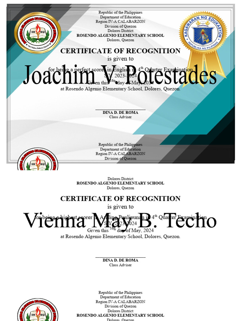 Award Certificates Template | PDF | Government | Social Institutions