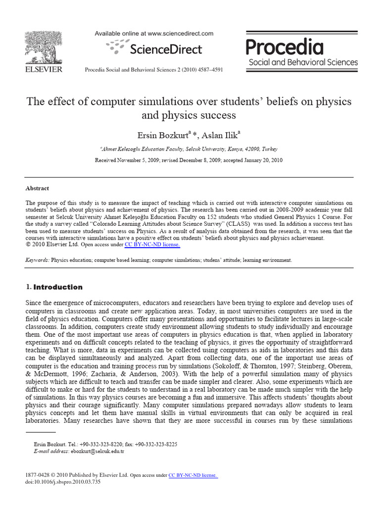 Impact of Simulations on Physics Learning | PDF | Simulation | Physics