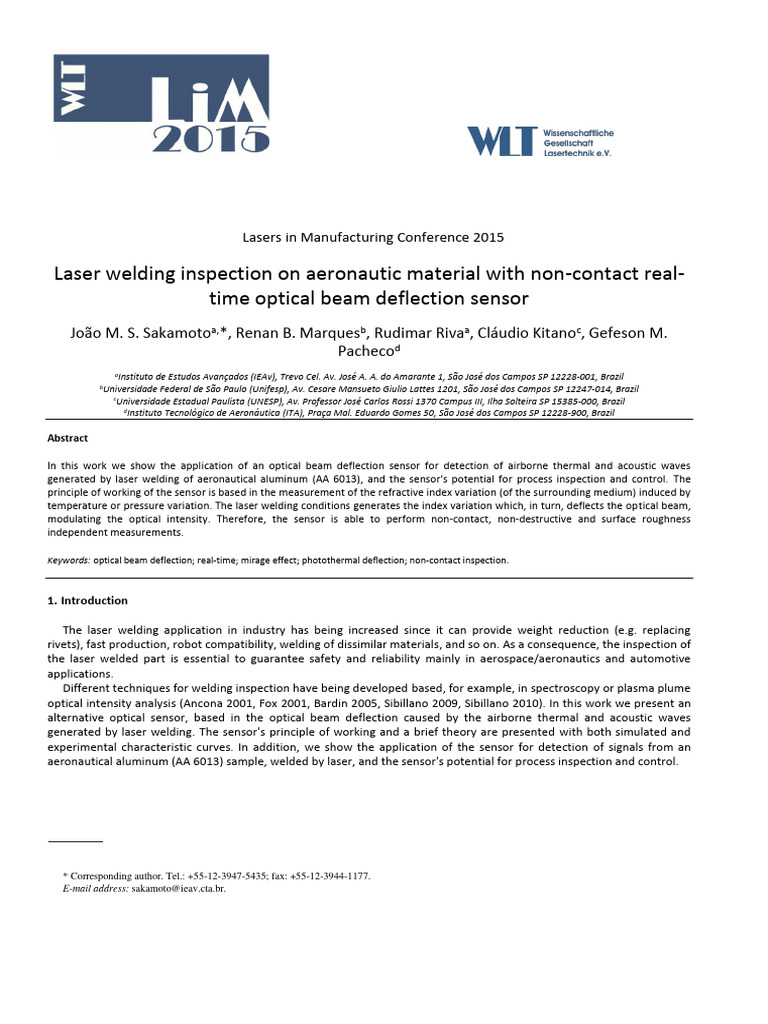 2015 - LIM 2015 - Laser Welding Inspection On Aeronautic Material With ...