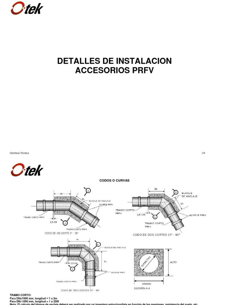 Instalación de Accesorios PRFV | PDF | Ingeniería mecánica