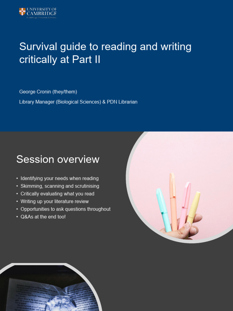 Survival Guide To Reading and Writing Critically at Part II - (PDN 2023) - 1 | PDF | Science ...